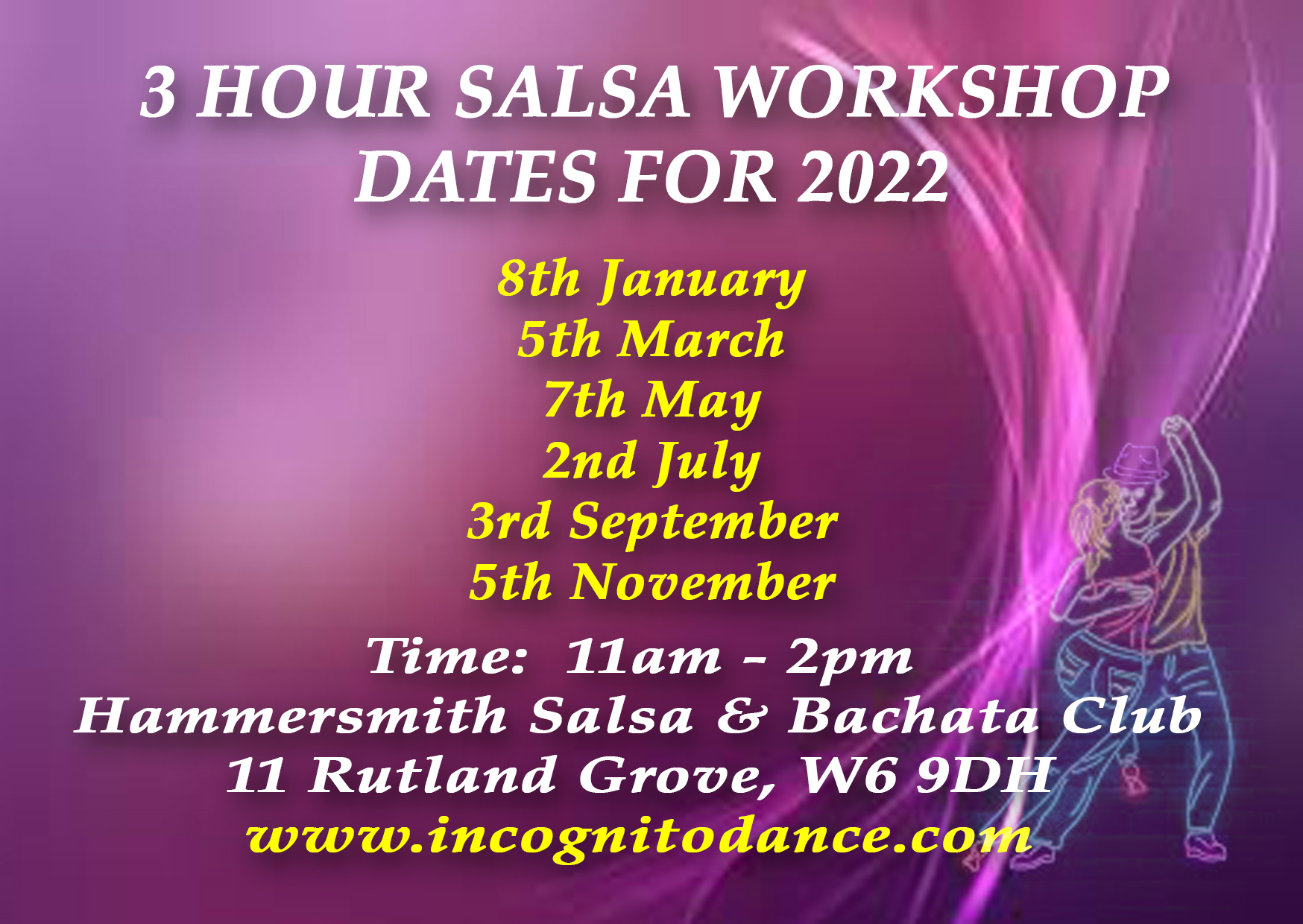 3 Hour Beginners Improvers Salsa Workshop Intensive Incognito Dance
