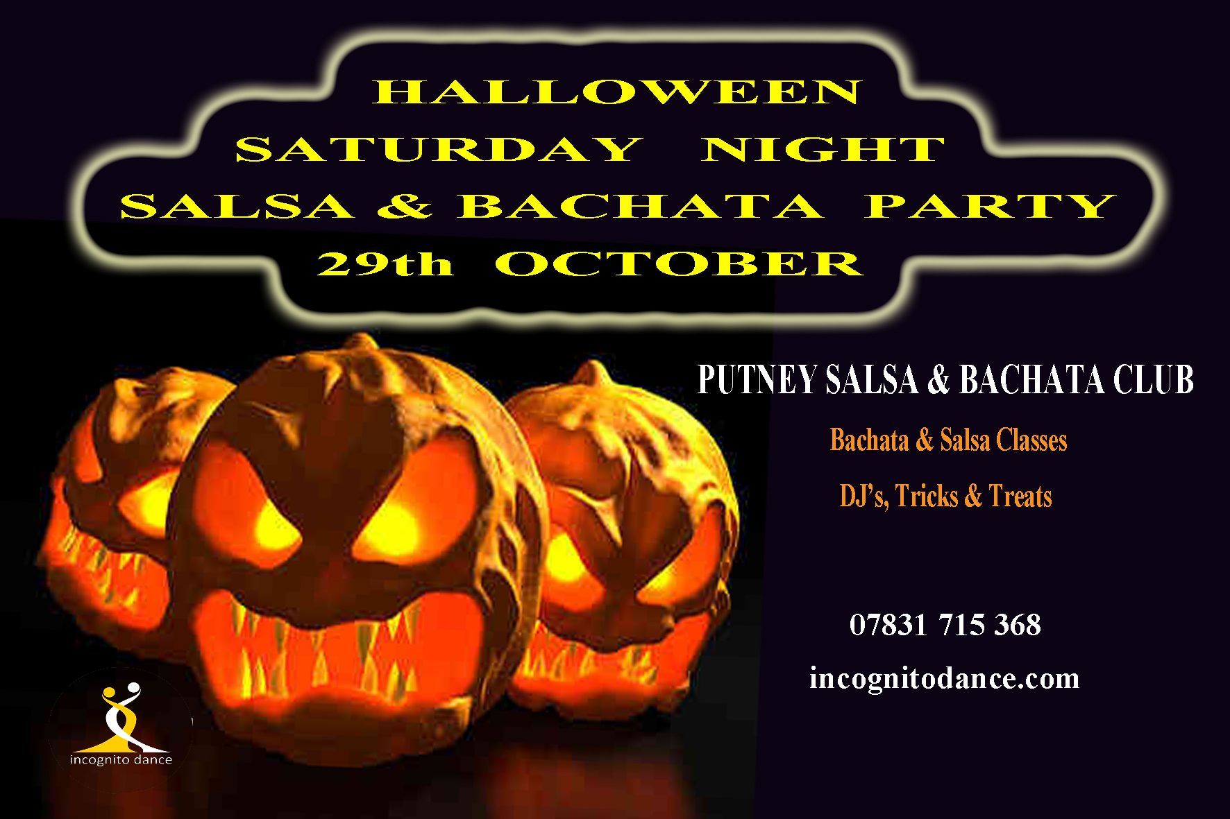 Saturday Monthly at Putney Salsa & Bachata Club | Incognito Dance